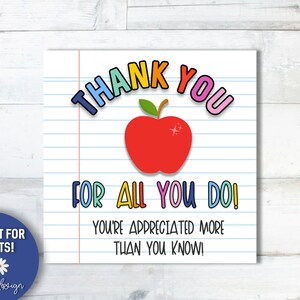 Thank You for All You Do, Cute Thank You, Teacher Thank You, Teacher ...