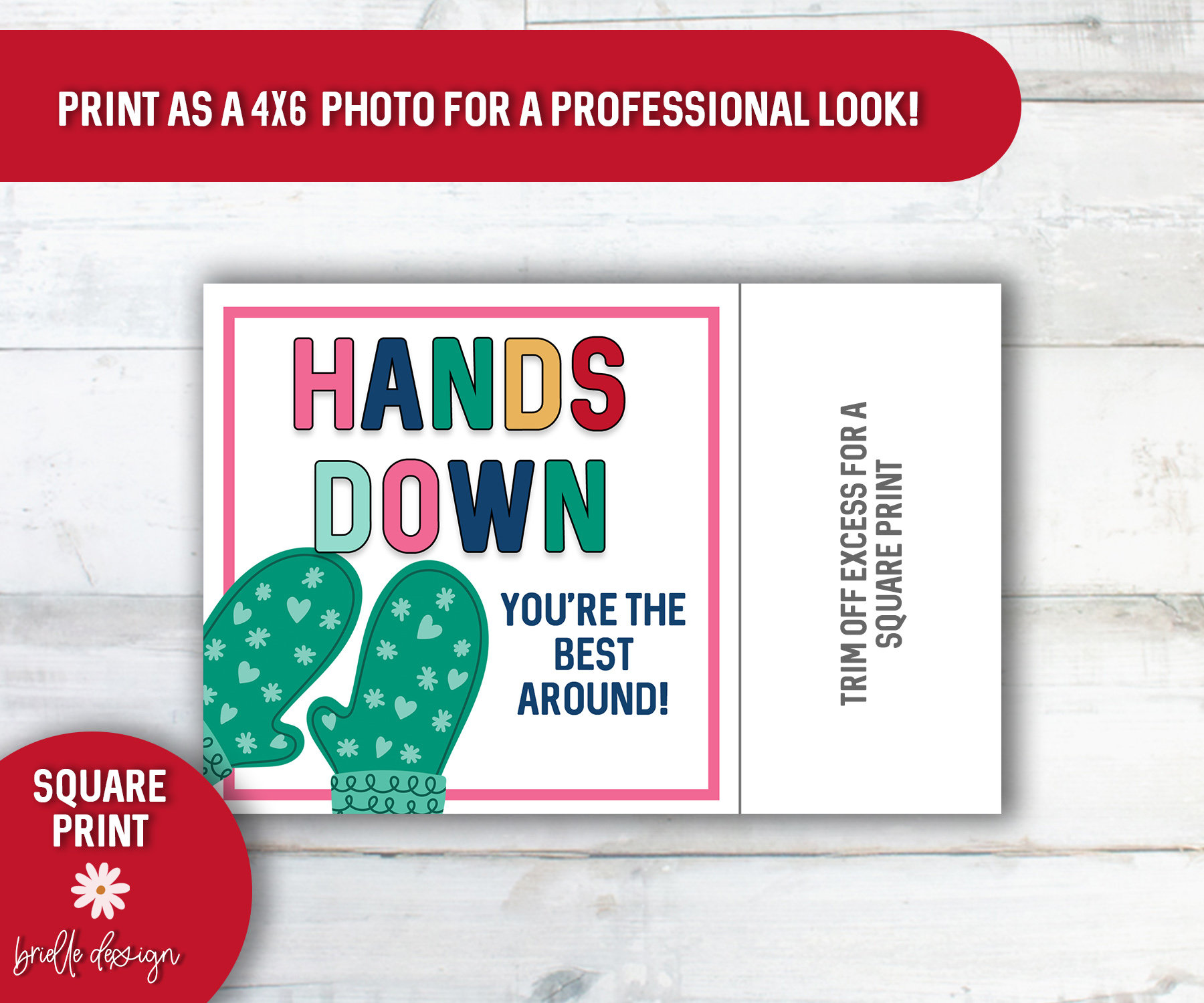 Hands Down Mittens | Christmas Winter | Printable Tag | Neighbor ...