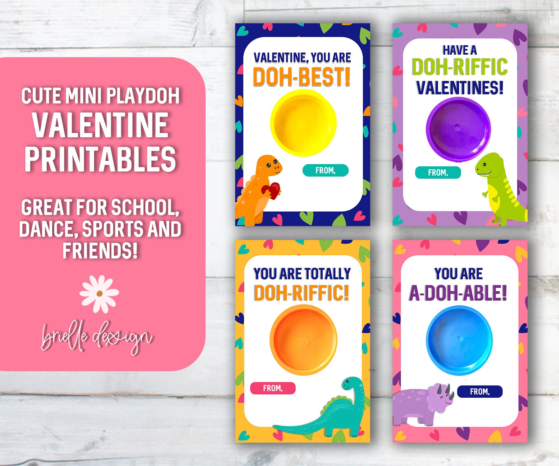 Playdoh Valentine, Valentine Printable, Valentine Tag, Non Food ...
