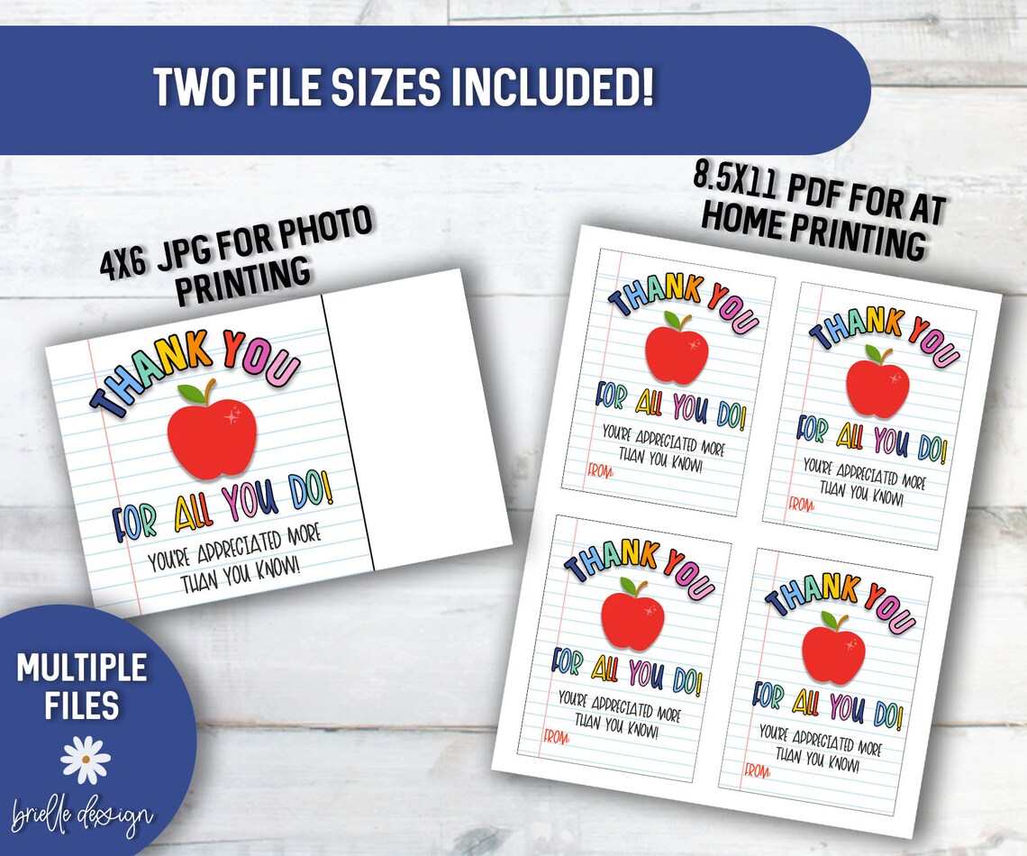 Thank You for All You Do, Cute Thank You, Teacher Thank You, Teacher ...