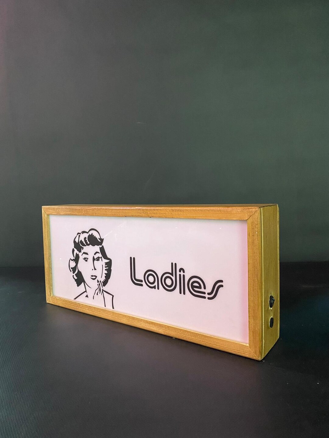 Custom Text Wall Light , Ladies LED Light Box ,retro Bathroom Sign ...