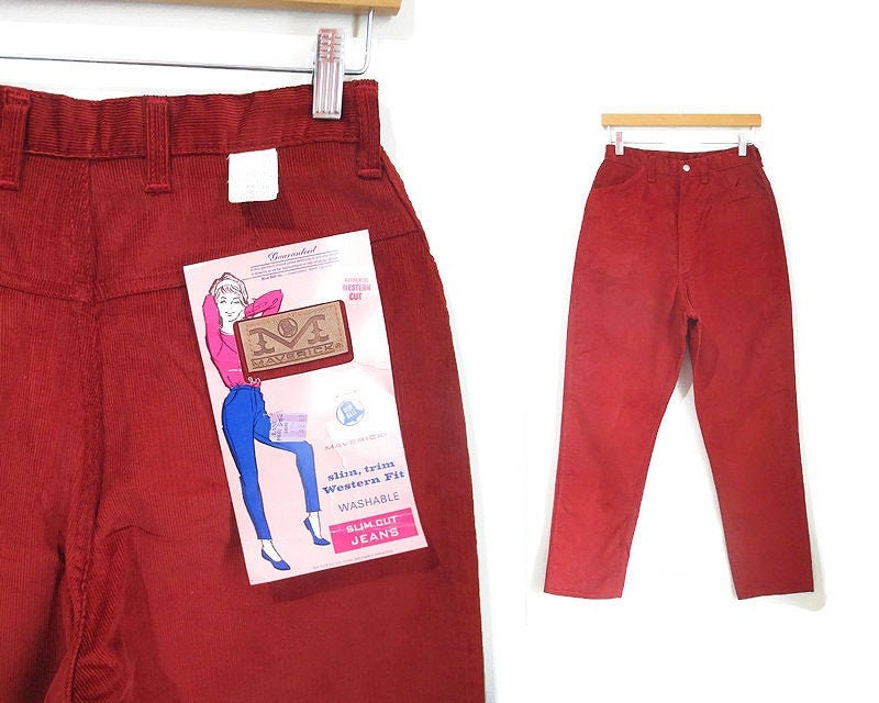 Vintage 1960s Deadstock Corduroy Pants Rust Red 1960s 70s Corduroys