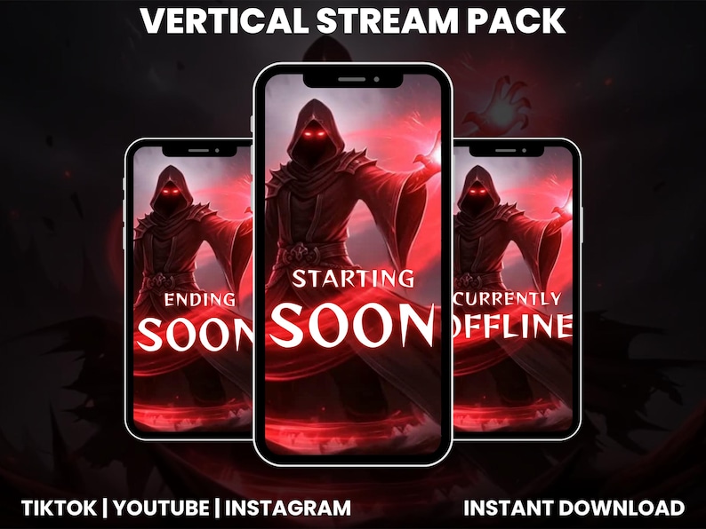 Red Grim Reaper Streaming Pack | Animated Screens & Overlays - Etsy