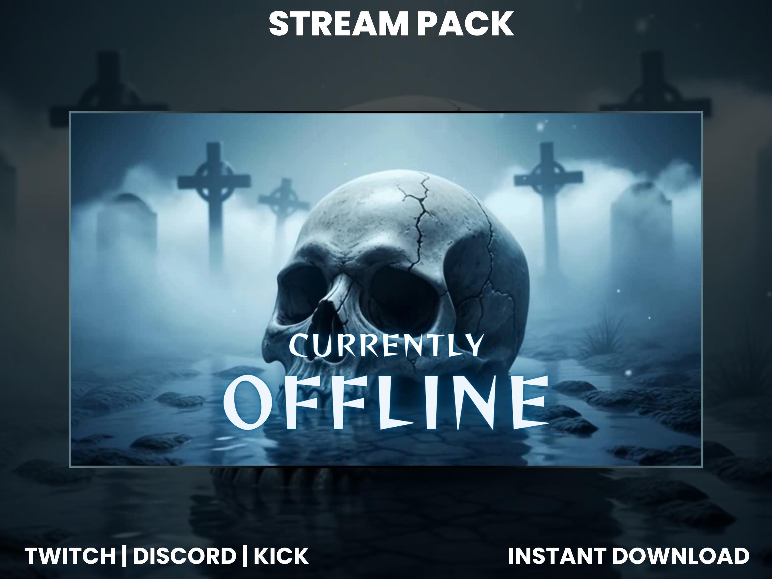 Dark Gothic Skull Stream Overlay Pack | Horror Twitch OBS Youtube Kick ...