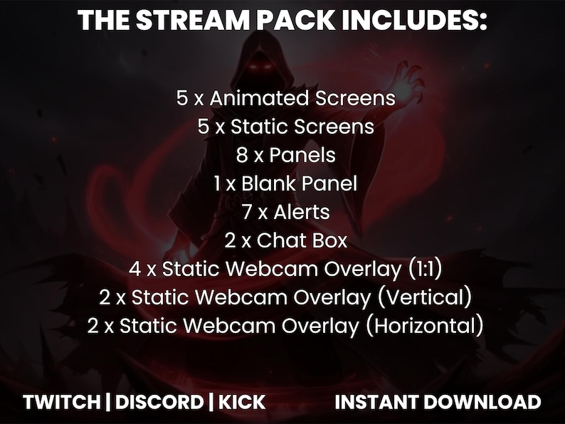 Red Grim Reaper Streaming Pack | Animated Screens & Overlays - Etsy