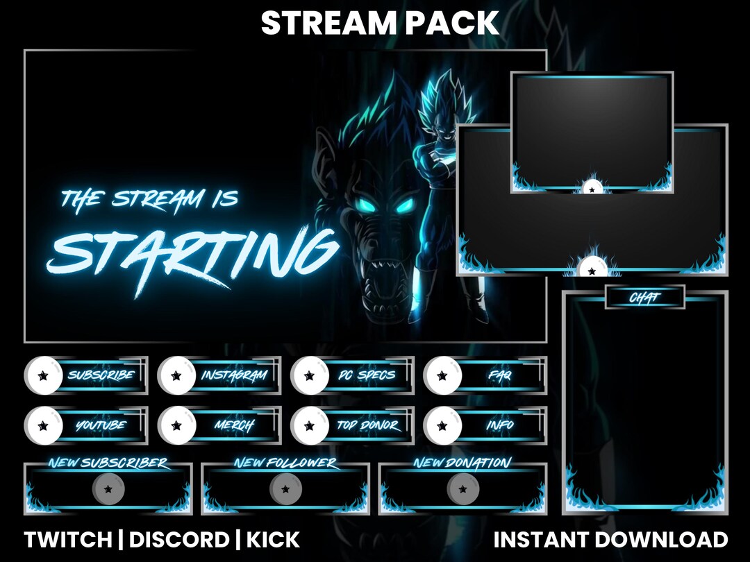 Shenron Dragon Stream Pack | Anime Twitch Overlay (digital Download) - Etsy