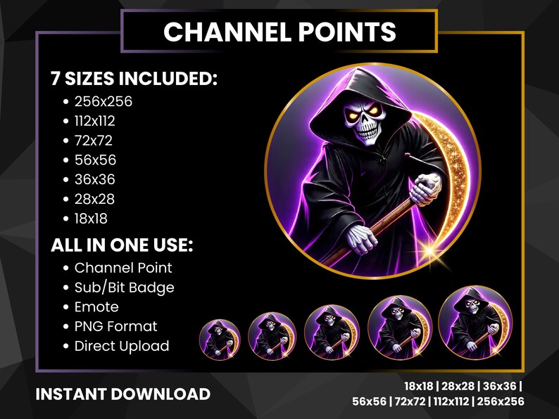 Reaper Channel Points | Grim Reaper Emotes | Twitch Kick Discord | Sub ...