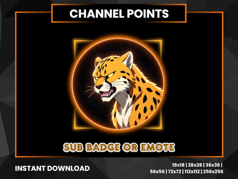 Leopard Channel Points | Twitch Kick Discord Emotes | Sub Badge | Bit ...