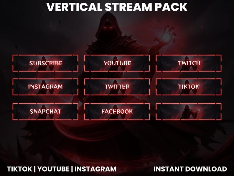 Red Grim Reaper Streaming Pack | Animated Screens & Overlays - Etsy