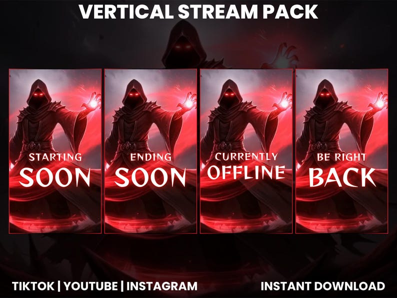 Red Grim Reaper Streaming Pack | Animated Screens & Overlays - Etsy