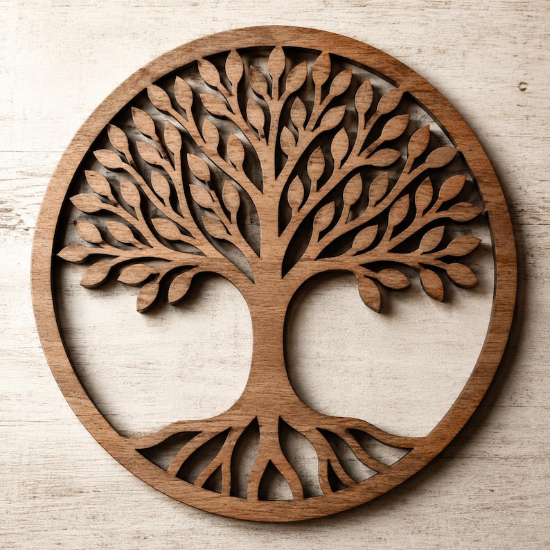 20 Tree of Life Laser Cut Svg,round Wood Wall Art Svg, CNC Glowforge ...
