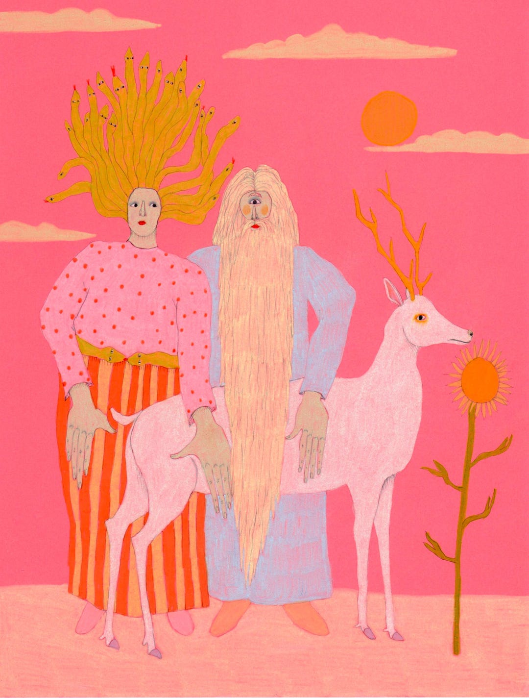 Medusa and the Cyclops (original Drawing) - Etsy