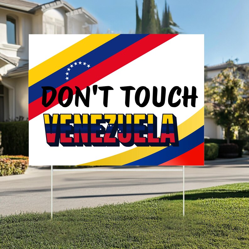 Hands off Venezuela Protest Sign, Latin America Solidarity Yard Sign ...