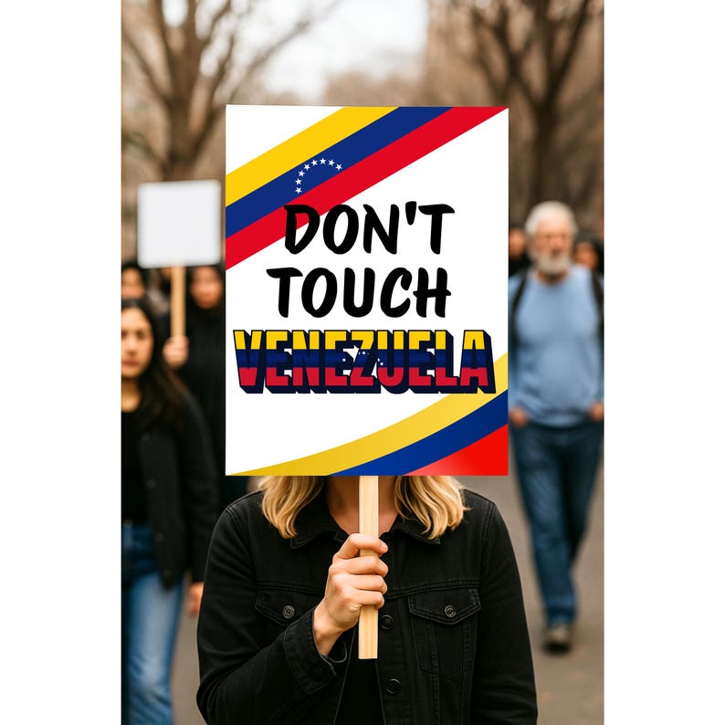 Hands off Venezuela Protest Sign, Latin America Solidarity Yard Sign ...