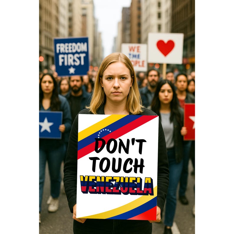 Hands off Venezuela Protest Sign, Latin America Solidarity Yard Sign ...