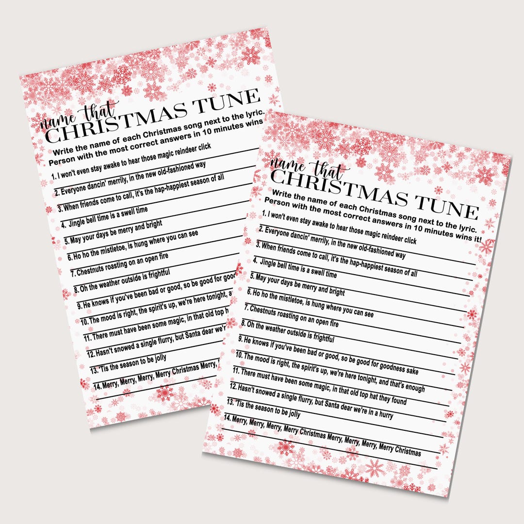 Christmas Song Trivia Game – Printable Holiday Music Quiz (instant ...