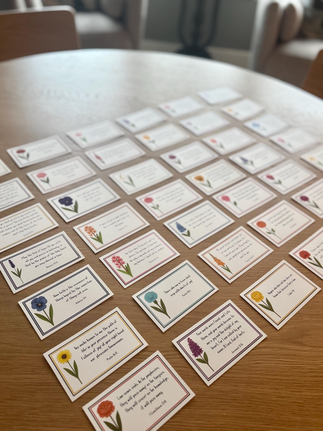 40 tarjetas con versículos bíblicos florales: Tarjetas de las ...