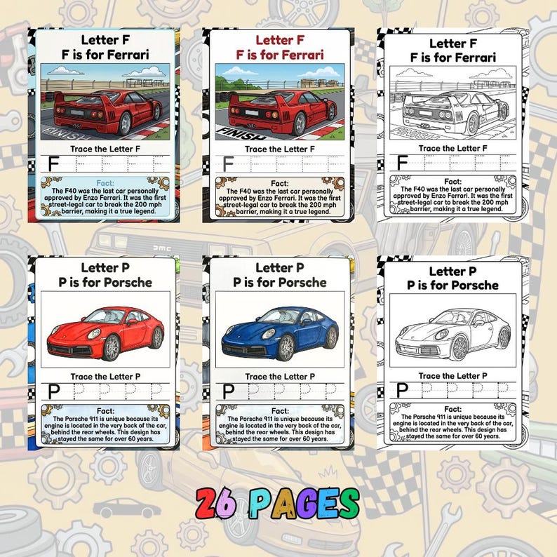 Alphabet of Autos — A bis Z Auto Alphabet Lernanleitung für Kinder |26 ...