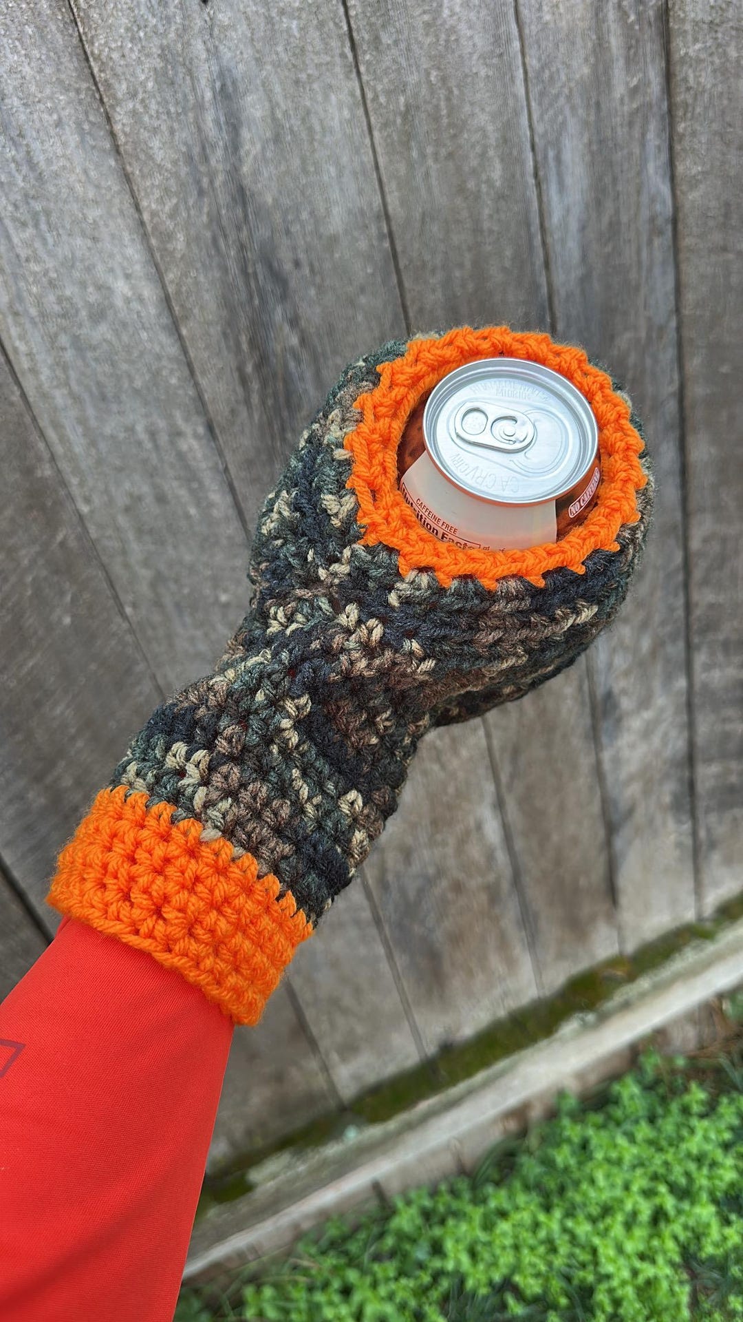 Crocheted Camo Koozie Mitt, Hand Warmer, Beer Coozie, Camouflage ...