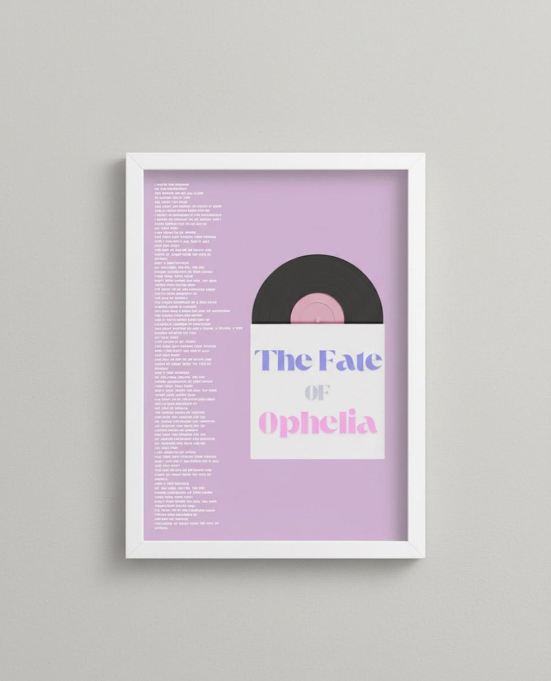 Printable Poster Ophelia Lyrics - Etsy