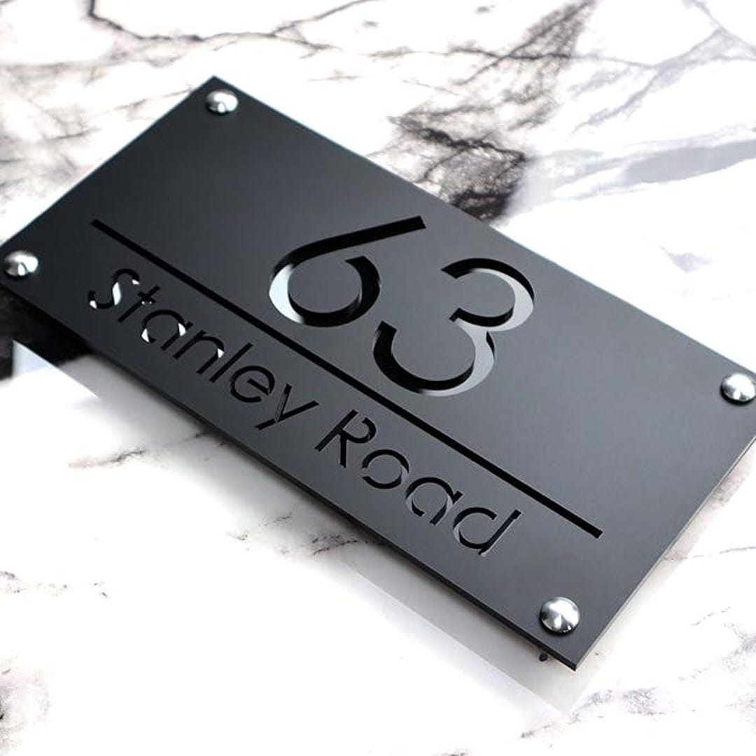 Mr Plaques Luxe H3 F31 Floating House Sign 280 × 140mm - Etsy UK