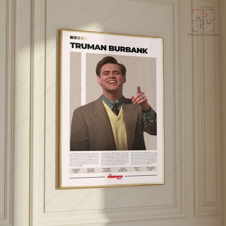 Truman Burbank Poster | the Truman Show | Movie Print | Jim Carrey ...