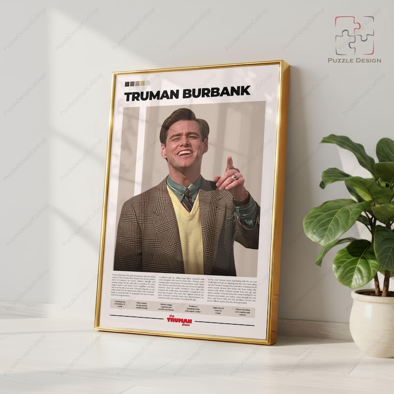 Truman Burbank Poster | the Truman Show | Movie Print | Jim Carrey ...