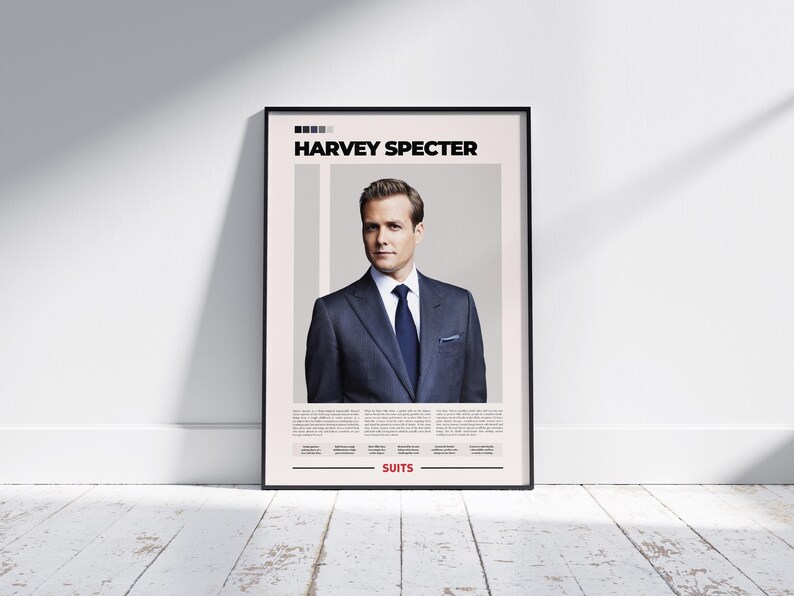 Harvey Specter Poster | Suits Poster | Gabriel Macht | Character Poster ...