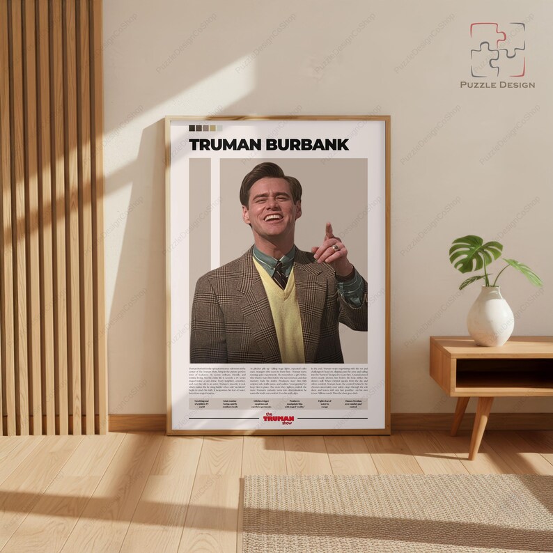 Truman Burbank Poster | the Truman Show | Movie Print | Jim Carrey ...