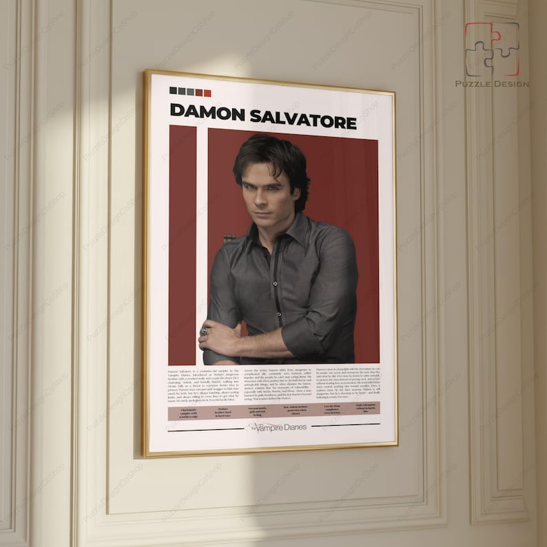 Damon Salvatore Poster | the Vampire Diaries | TV Print | Ian ...