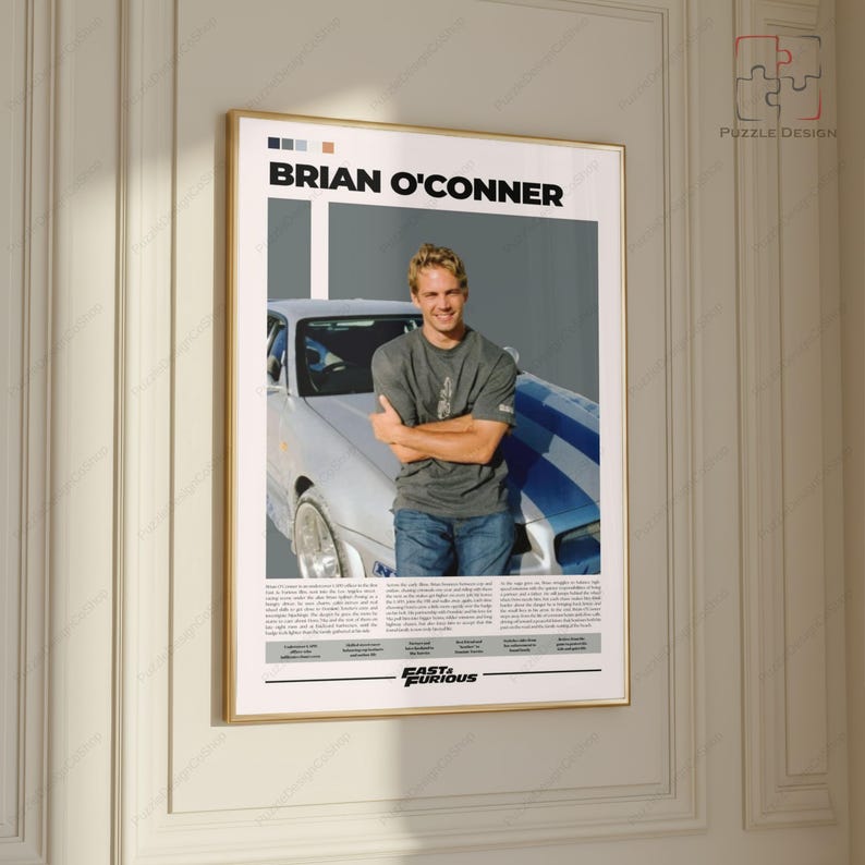 Brian O’conner Poster | Fast and Furious Poster | Paul Walker ...