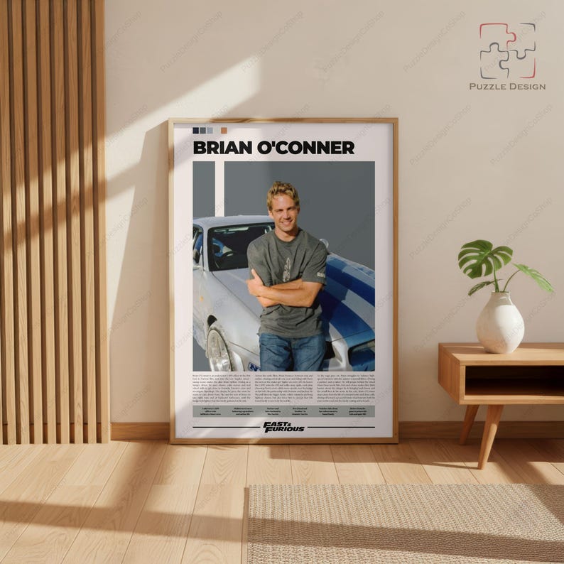 Brian O’conner Poster | Fast and Furious Poster | Paul Walker ...