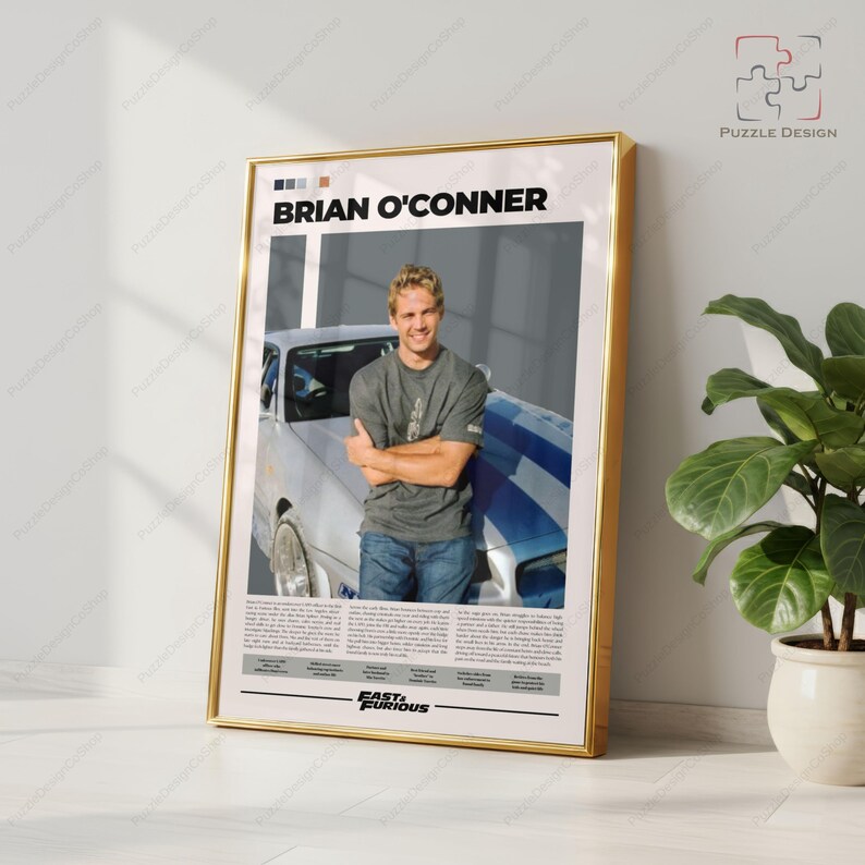 Brian O’conner Poster | Fast and Furious Poster | Paul Walker ...