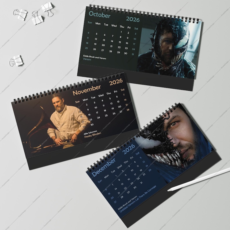 2026 Tom Hardy Desk Calendar | 2026 Desk Calendar | Tom Hardy | Movie ...