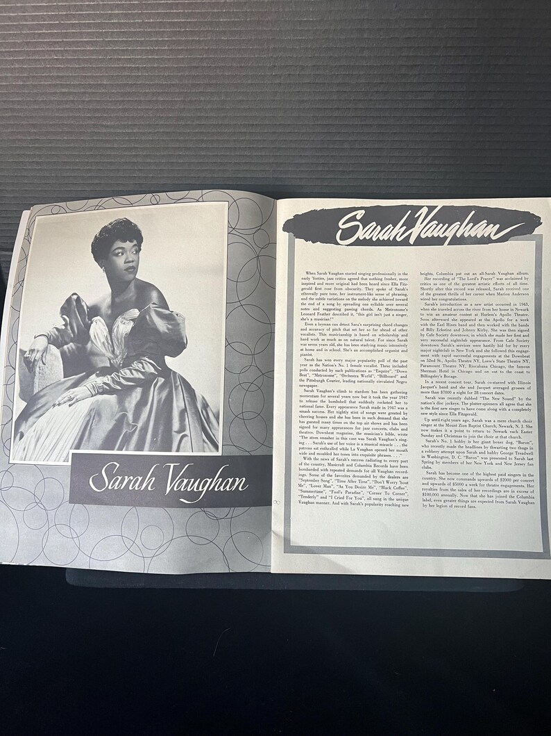 1953 Biggest Show Booklet – Nat King Cole, Sarah Vaughan, Capitol ...