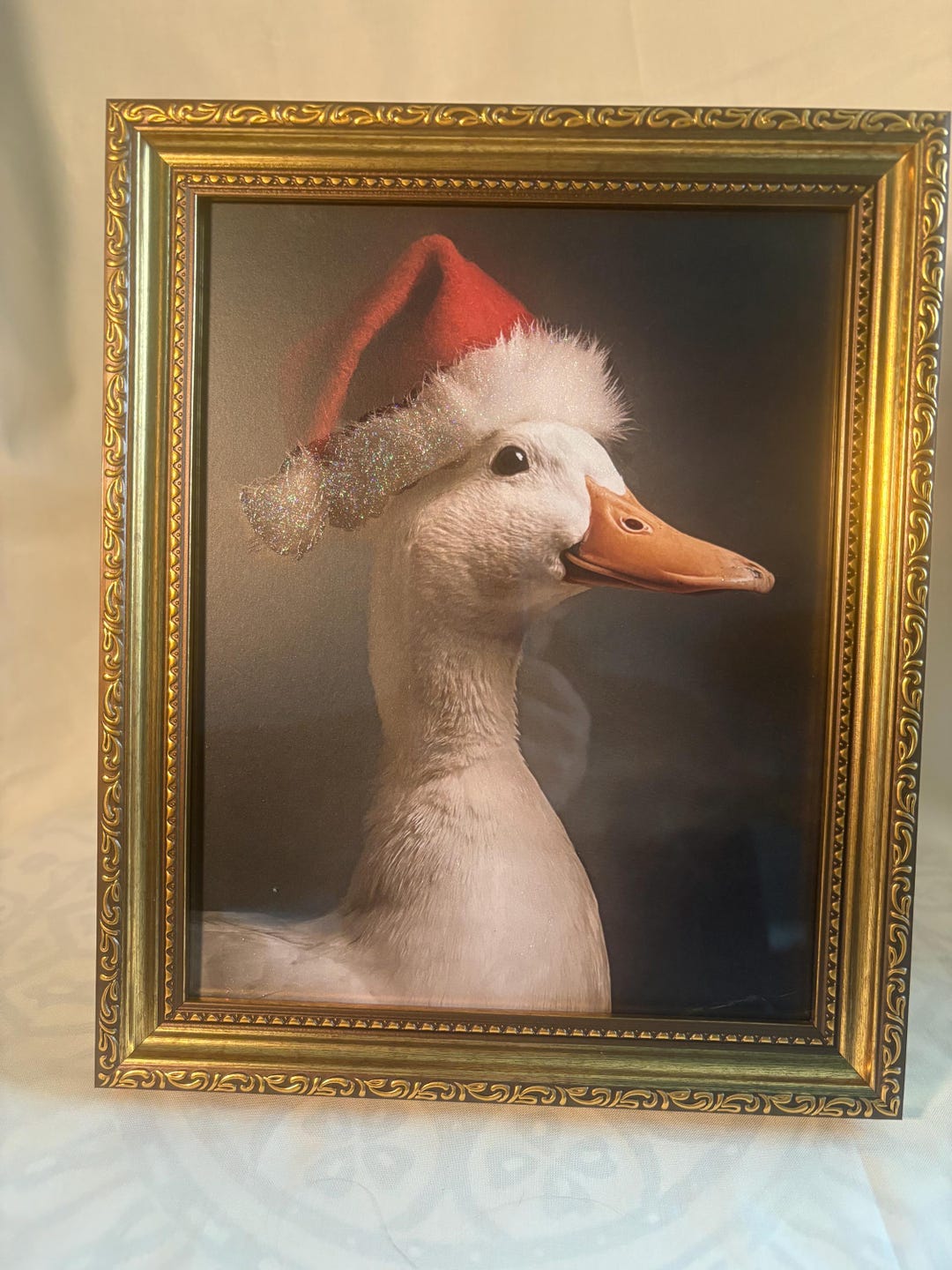 Cheery Christmas Duck 8x10 W/ Gold Frame - Etsy