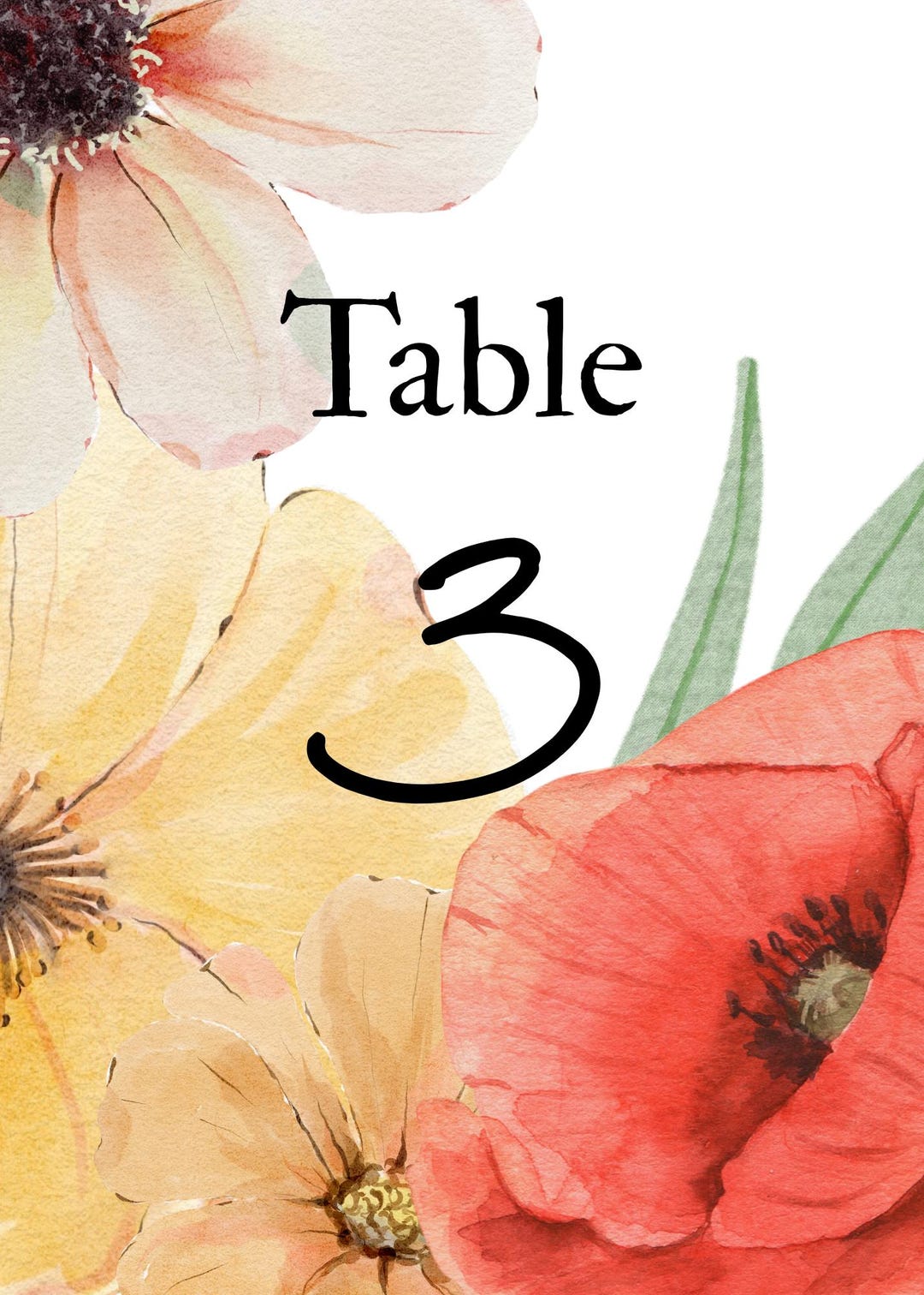 Editable Table Numbers | Floral Wedding Table Signs | Printable Wedding ...