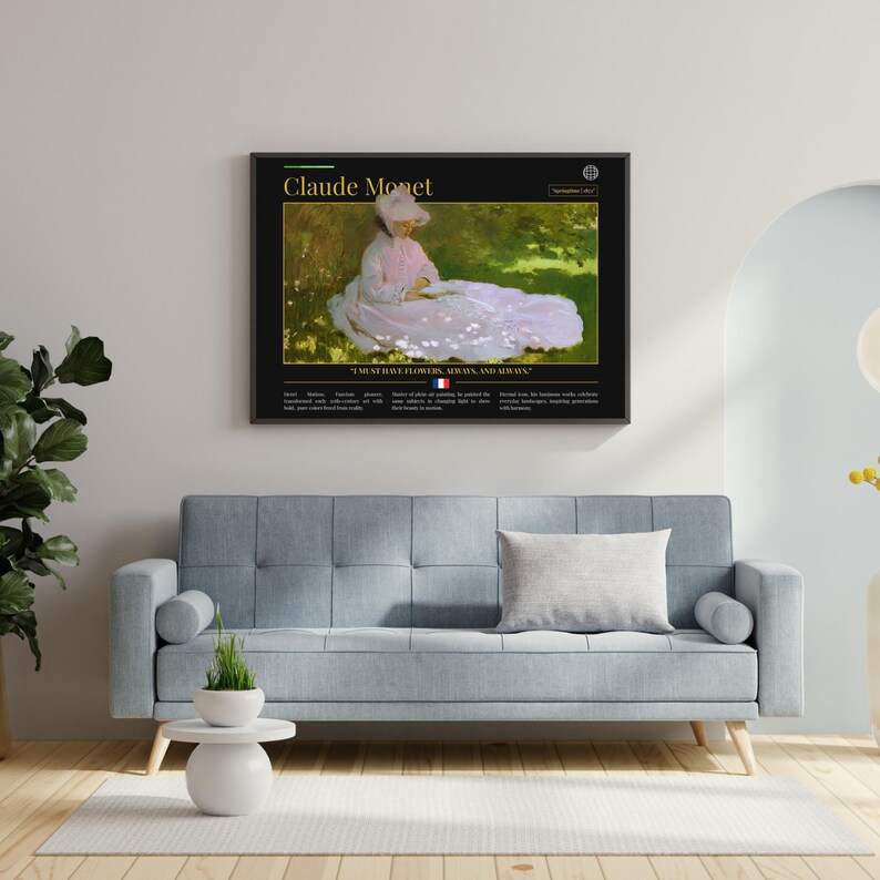 Claude Monet Poster | Springtime | Monet Print | Vintage Home Decor ...
