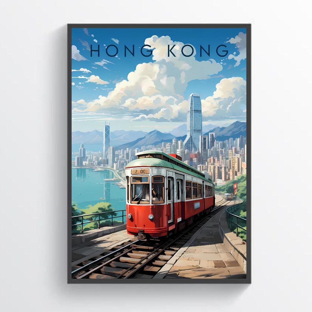 Hong Kong Travel Poster, Hong Kong City Poster Print, Hong Kong Wall ...