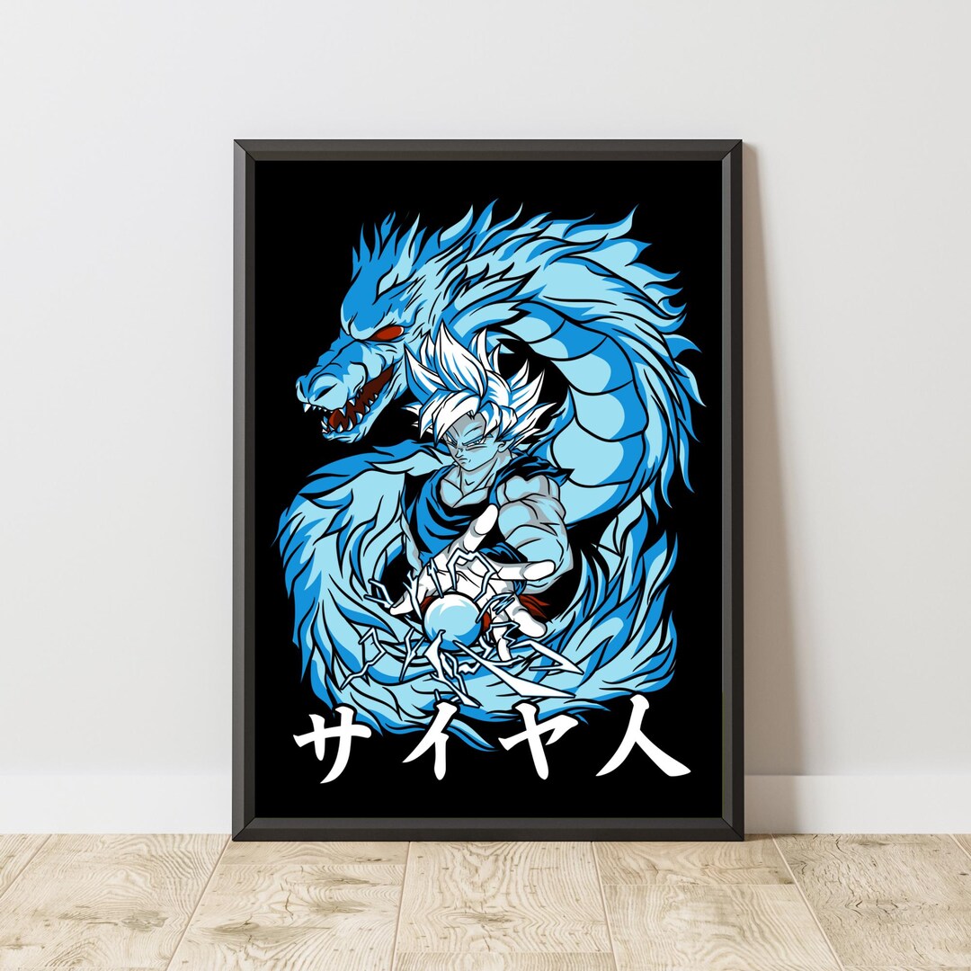 SSJ Goku Shenron Poster | DBZ Poster | Manga Poster | Anime Poster ...