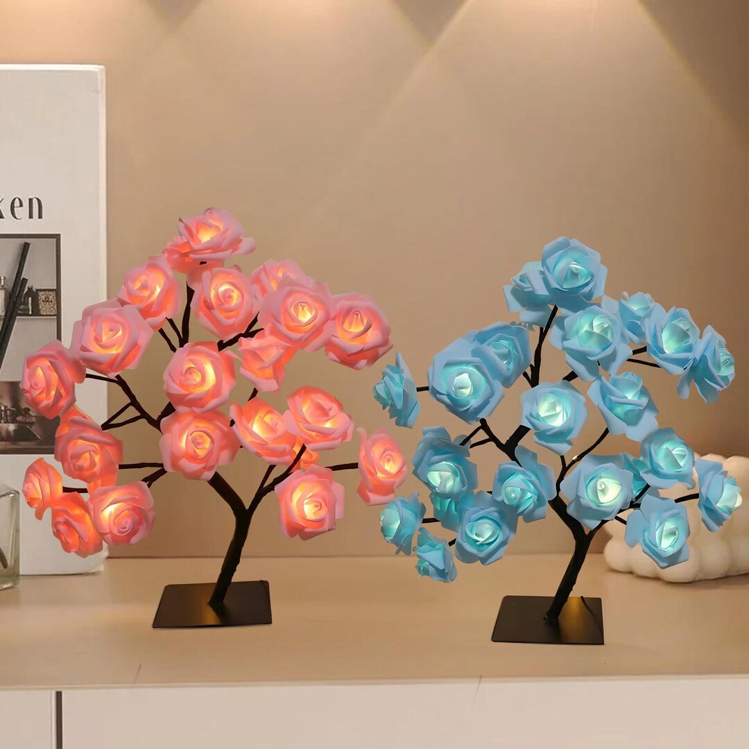 Rose Tree Lamp LED, Rose Tree Flower, Tree Lamp Rose, Decor Lighted ...