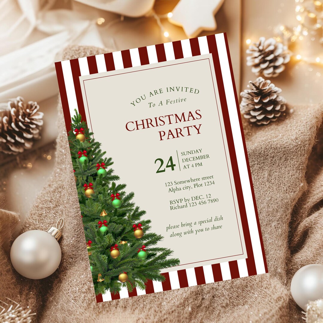 Editable Christmas Party Invitation Template (digital Download) - Etsy