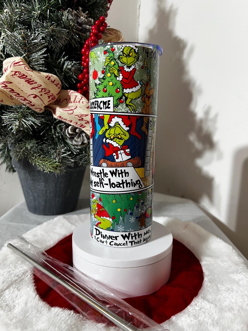 20oz Classic Christmas Grinch "i'm Booked" Tumbler - Etsy