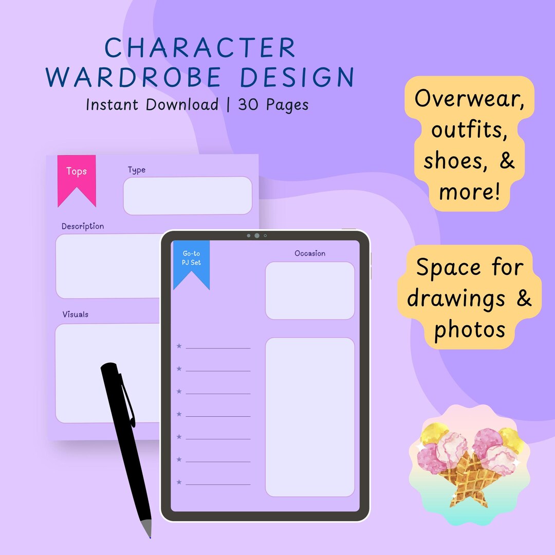 Pastel Purple Closet Design | Printable Template for Your Character's ...
