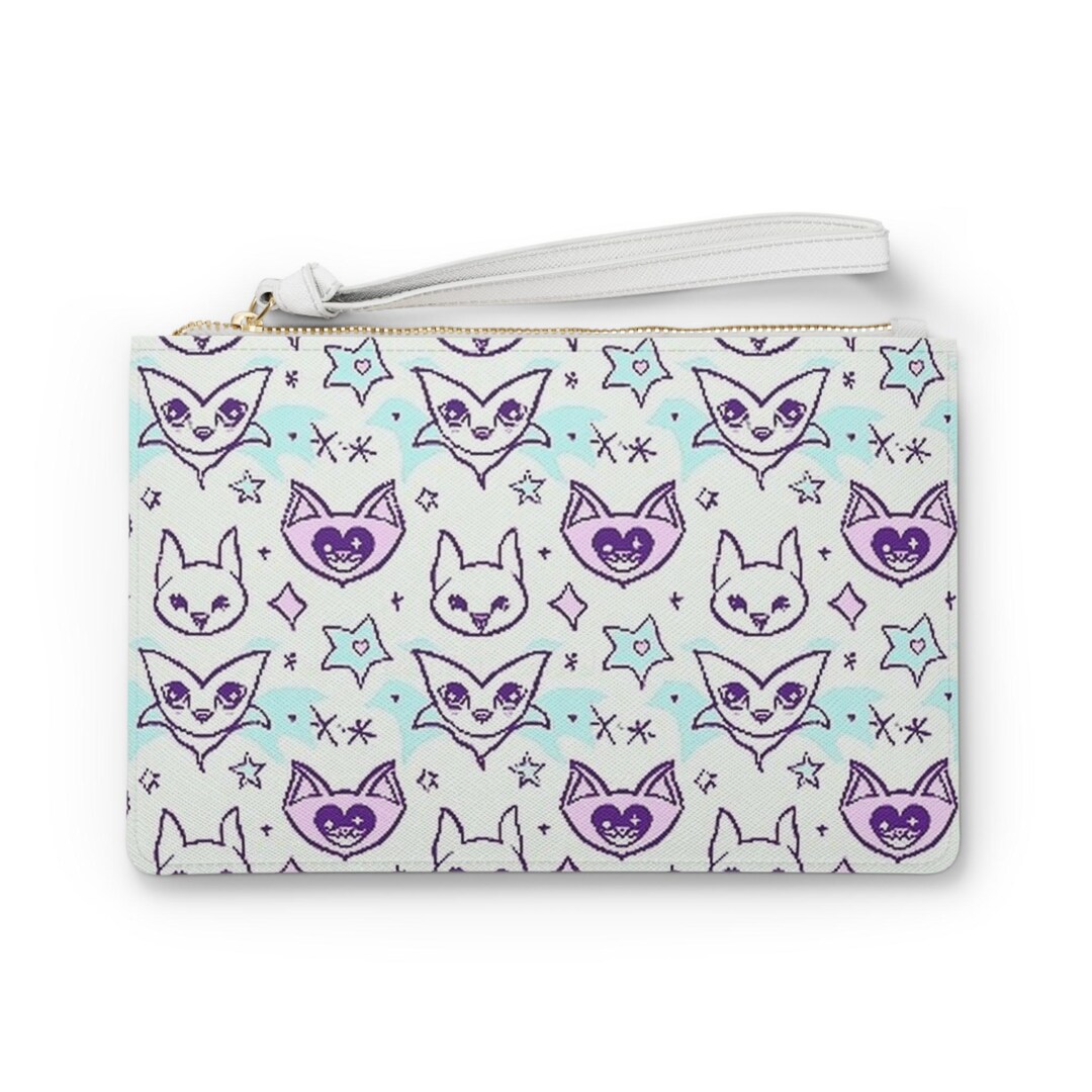 Pastel Fox Faces Clutch Bag | Saffiano PU Leather - Etsy