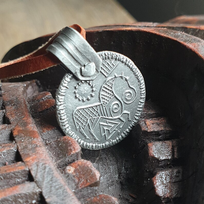 Pewter Riebe Viking Coin Replica Pendant With Valknut Deer Design - Etsy UK