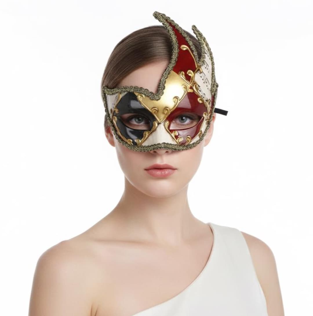 Venetian Flame Masquerade Mask | Elegant Half Face Mask | New Year ...