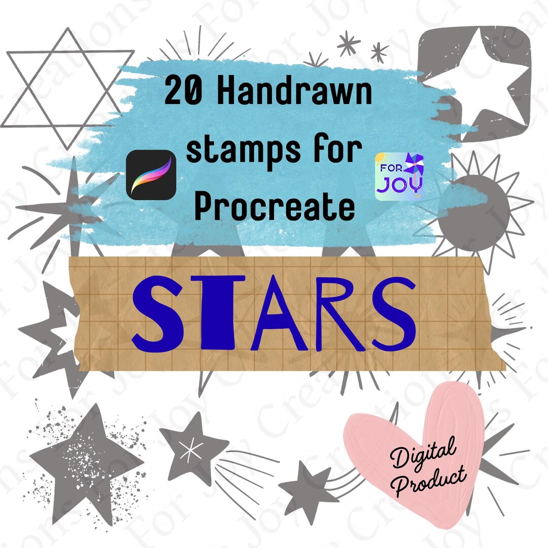 Star Procreate Stamps | 20 Hand-drawn Brush Set (digital Download) - Etsy