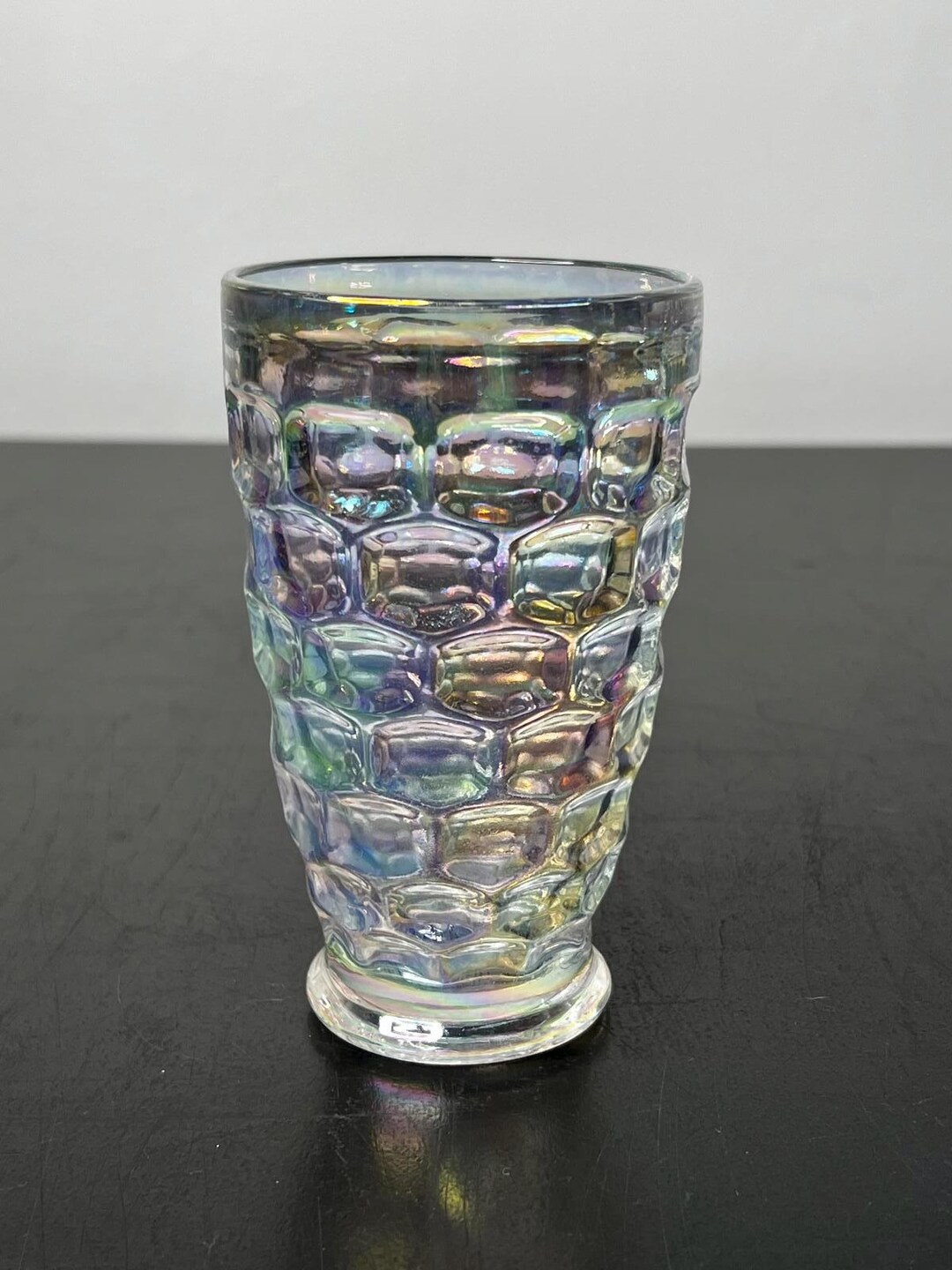 Federal Glass Yorktown Iridescent Moonglow Thumbprint Pattern (1) 12oz ...