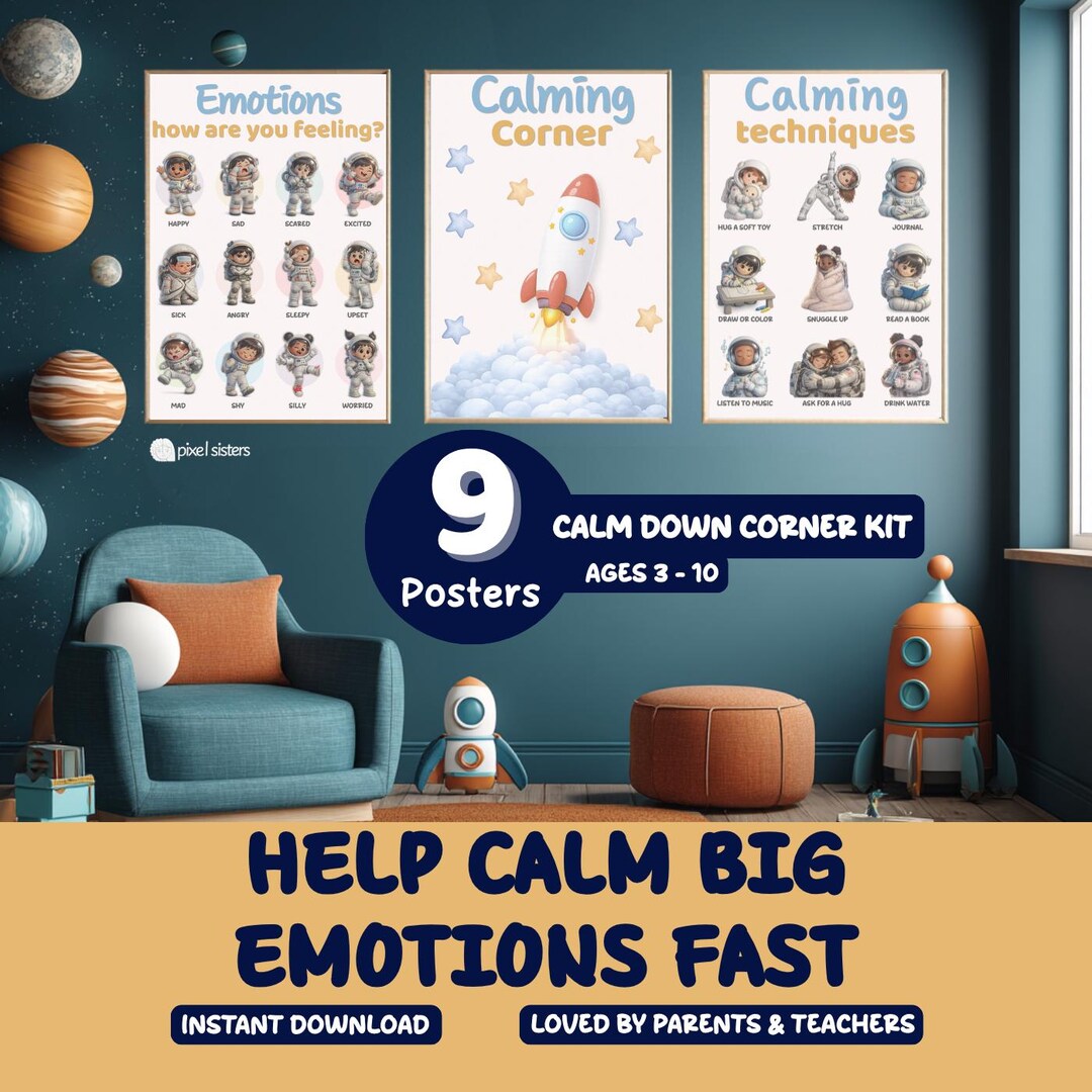 Calm Down Corner Kit Printable | Feelings Chart for Kids | Emotional ...